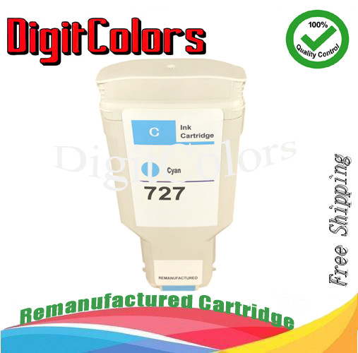 Set of 6 Remanu F9J Cartridge HP 727 MK,PHK,C,M,Y,GY for T920 T930 ...