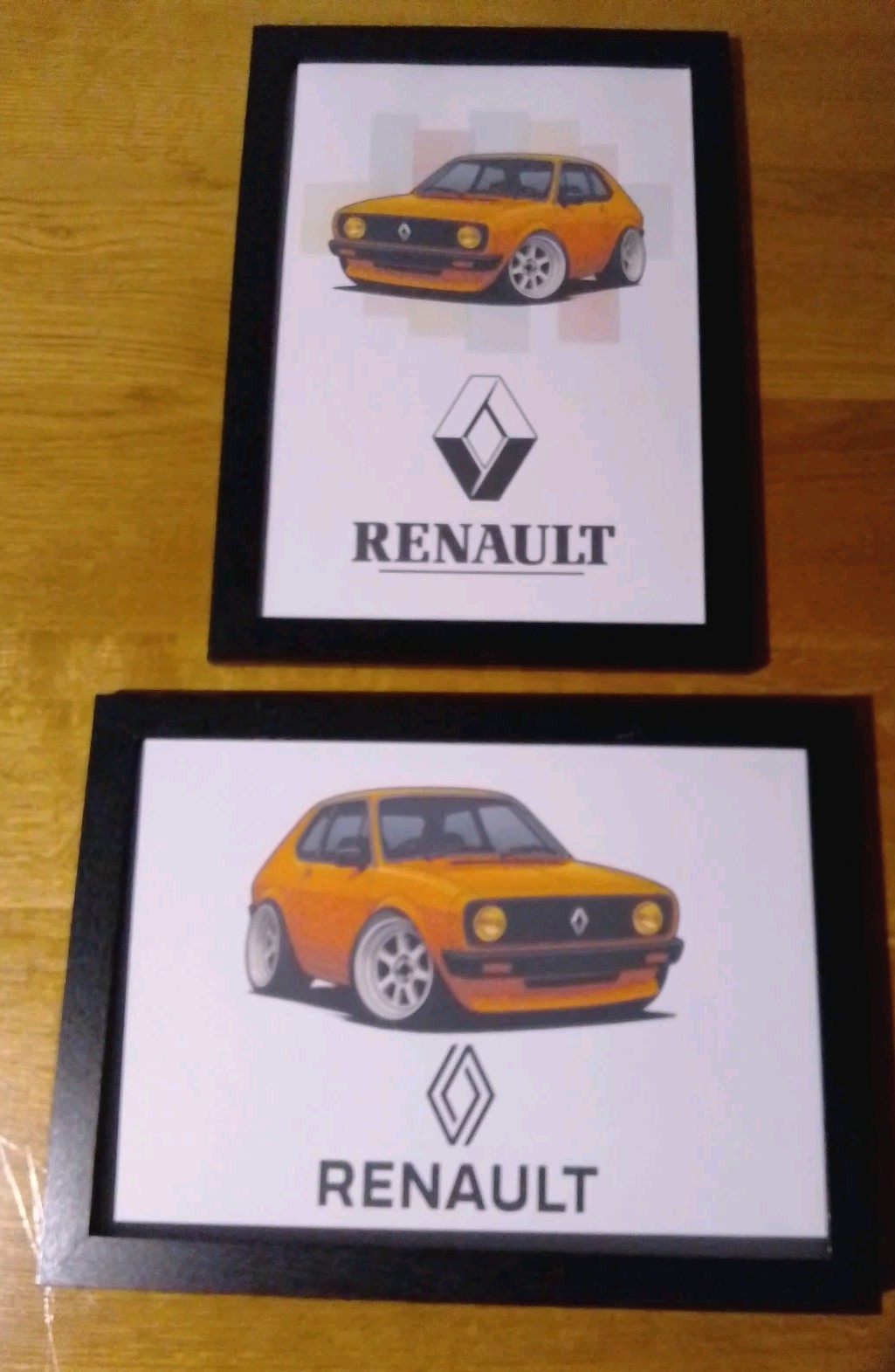 Set of 2 RENAULT CARTOON EFFECT CAR PRINTS,Modern watercolour Prints ...
