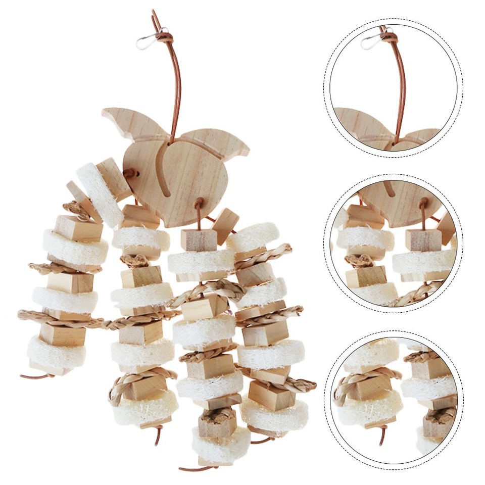 Wooden Parrot Bite Toy Birds Chewing Toy Birds Plaything Bird Bite ...