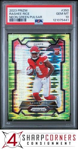 2023 PANINI PRIZM NEON GREEN PULSAR #350 RASHEE RICE RC PSA 10 | eBay