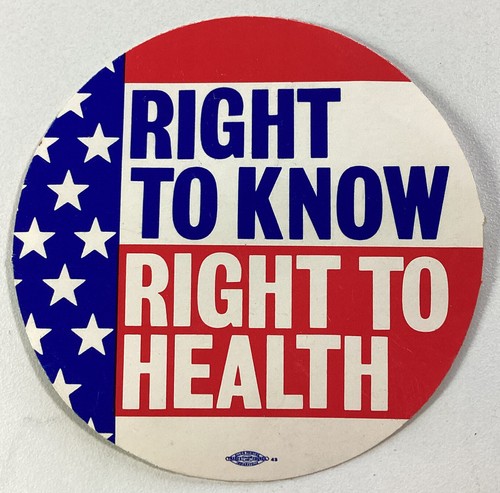 Right To Know Right To Health Sticker Vintage 1980s Original Decal Rare ...