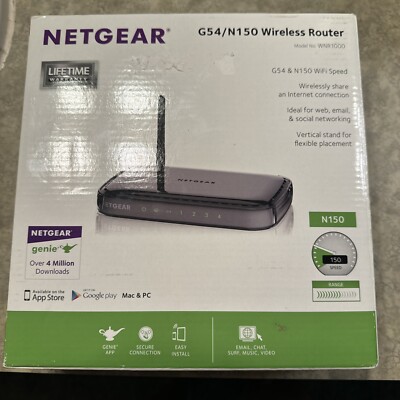 Netgear N150 150 Mbps 4-Port 10/100 Wireless N Router (WNR1000 ...