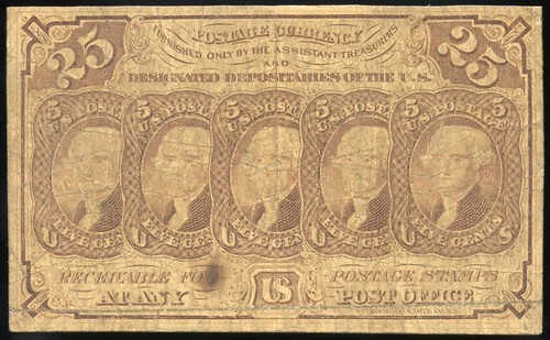 US Paper Money 1862 25c Fractional Civil War Era | eBay