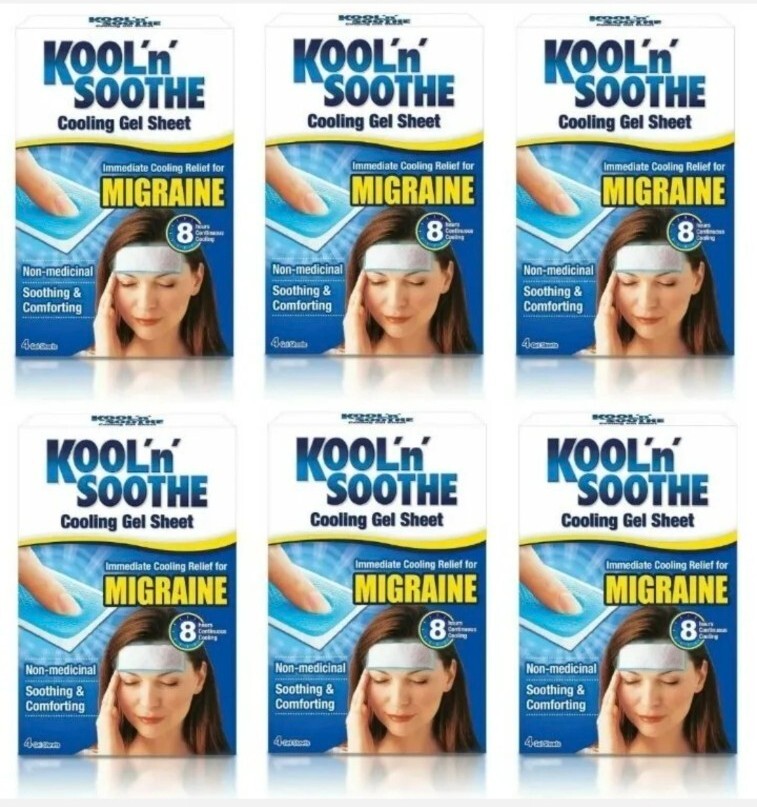Kool 'n' Soothe Cooling Migraine Headache Pain Relief Gel 4 Sheets (24 ...