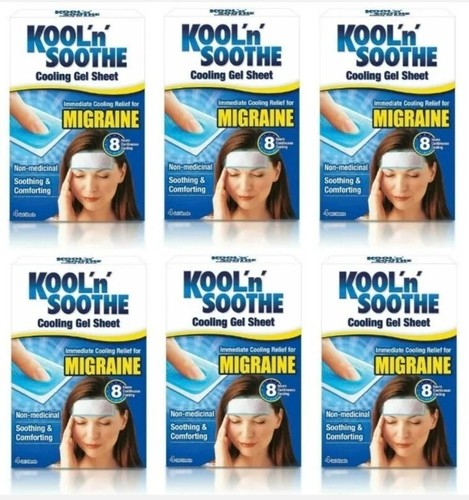 Kool 'n' Soothe Cooling Migraine Headache Pain Relief Gel 4 Sheets (24 ...