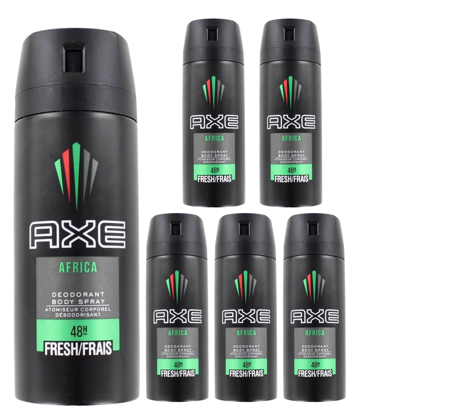 6 x Axe ( Lynx) Deodorant Body Spray 150ml Black Apollo Ice Excite ...