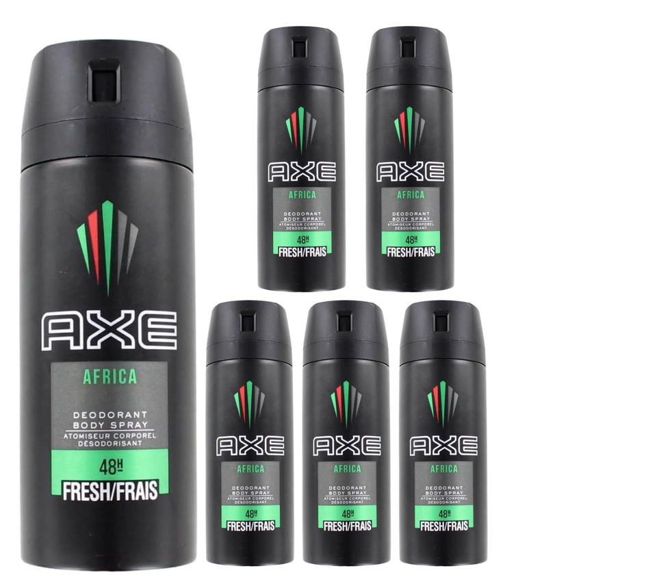 6 x Axe ( Lynx) Deodorant Body Spray 150ml Black Apollo Ice Excite ...