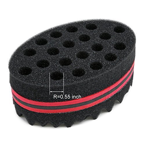 BEWAVE Big Holes Barber Hair Brush Sponge Dreads Locking 2 Count (Pack ...