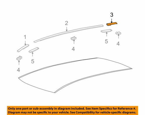 75554-48050 Toyota Moulding, roof drip side finish, rear lh 7555448050 ...