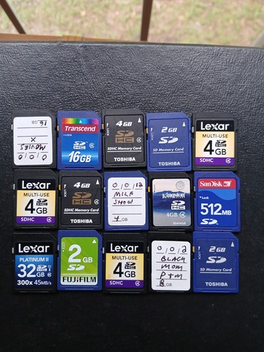 Lot Of 15 Mixed SD Memory Cards. Various Sizes. | eBay