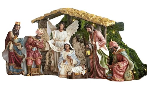 MEMBER'S MARK 9 PIECE HAND PAINTED NATIVITY SET, MULTICULTURAL *NEW | eBay
