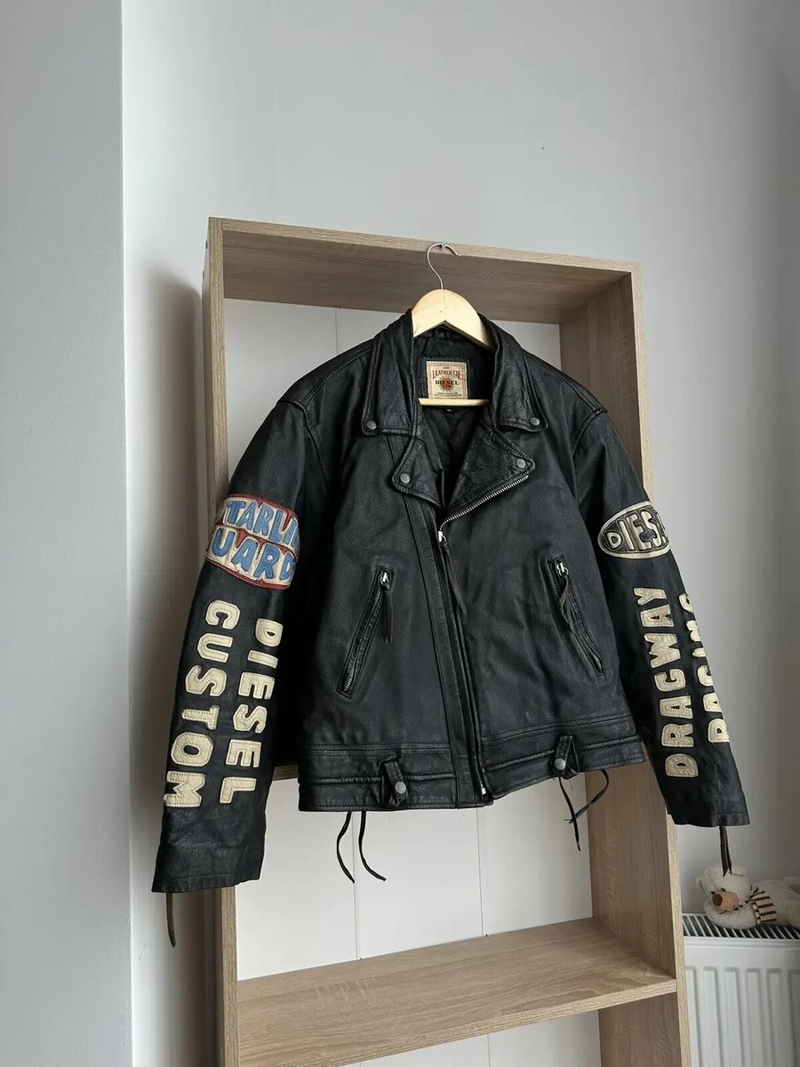 VTG Diesel Leather Dragway 80's Racing Black Jacket | eBay VTG Diesel Leather Dragway 80's Racing Black Jacket | eBay