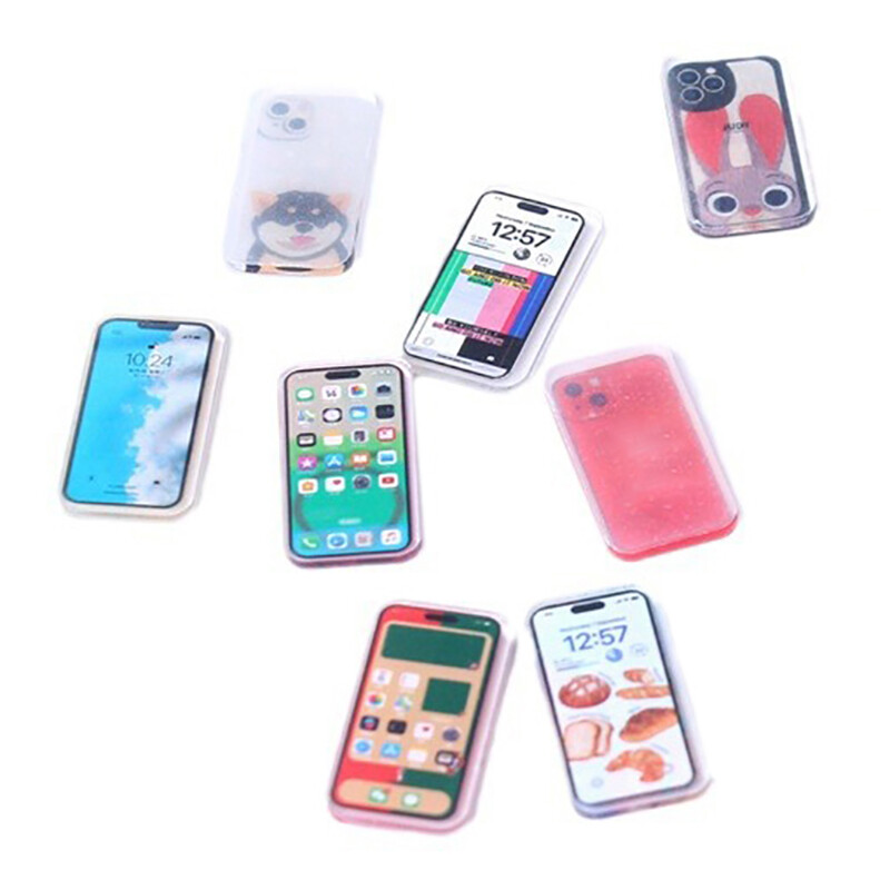 5Pcs 1:12 Dollhouse Miniature Mobile Phone Simulation Smartphone Play ...