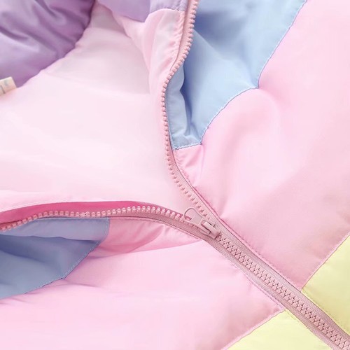 New Women Rainbow Pastel Color Jacket Parka Girl Harajuku Oversized ...