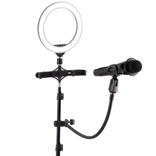 Iron Microphone Stand Universal Hose Shelves Mic Clip Holder Microphone ...