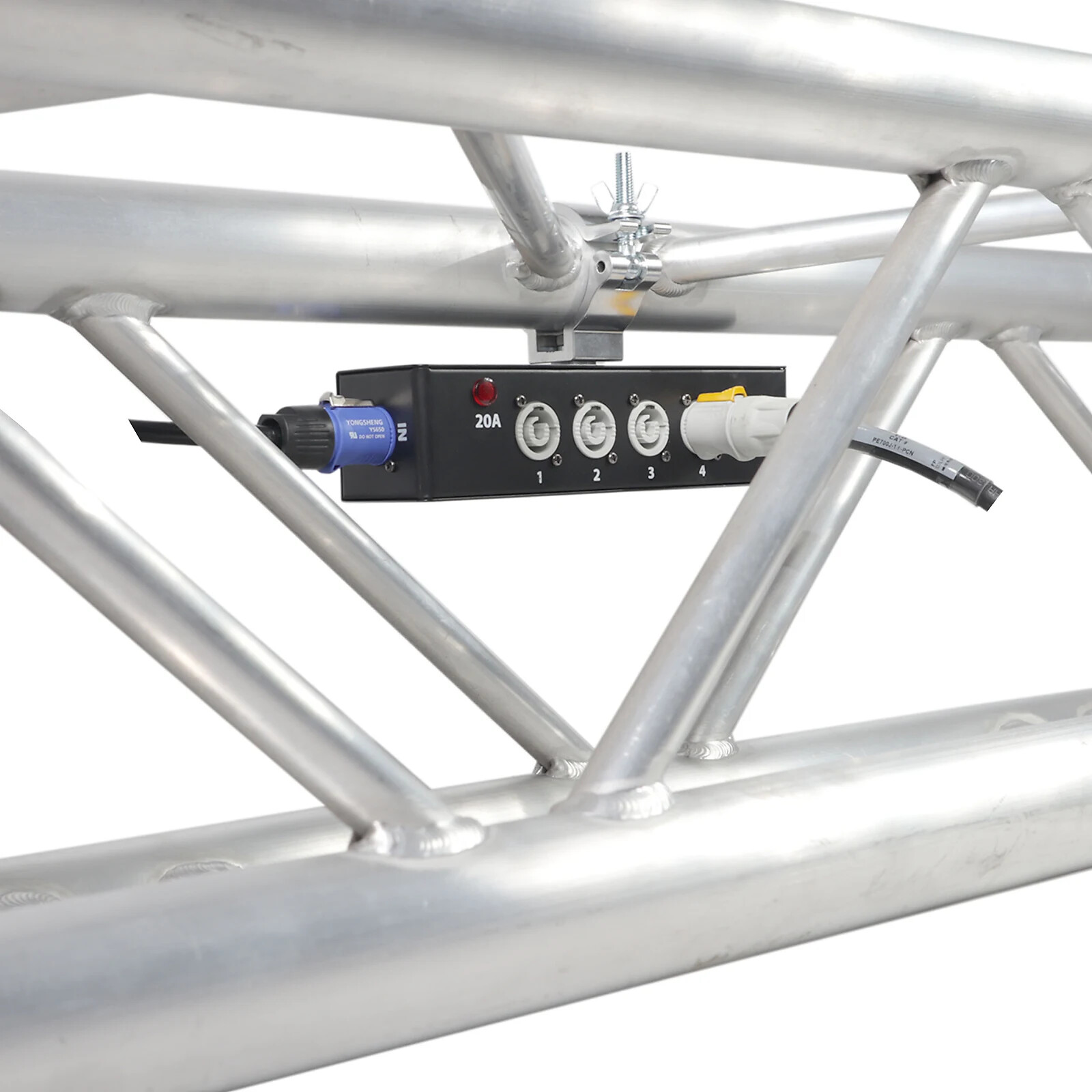 PowerCon Power Pass thur Splitter Box w/ 4 PowerCon Gray B Out by PROX ...