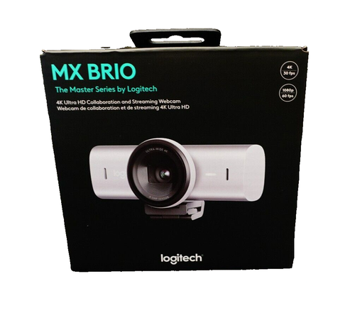 Logitech MX Brio 4K Ultra HD Streaming Webcam - Pale Gray - 960-001550 97855184702| eBay