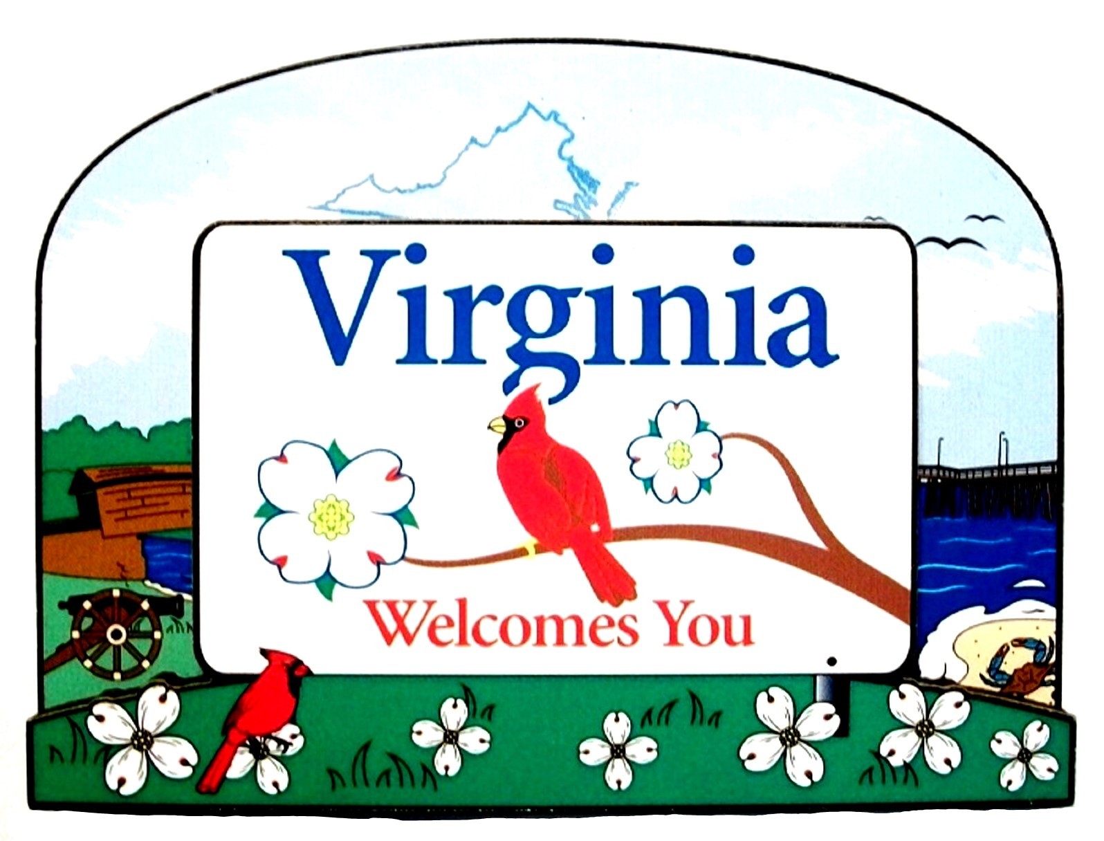 Virginia State Welcome Sign Decowood Fridge Magnet | eBay