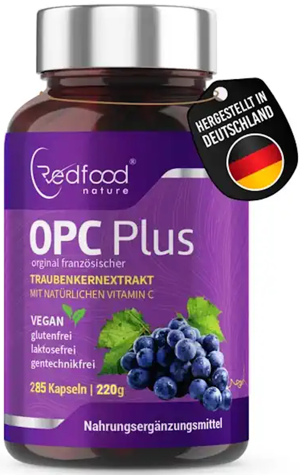 OPC plus Traubenkernextrakt französische Weintrauben XXL 285 Kapseln ...
