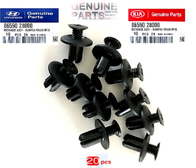 20pc OEM Hyundai Kia Push Bumper Clip Fastener Retainers Hood Liner ...