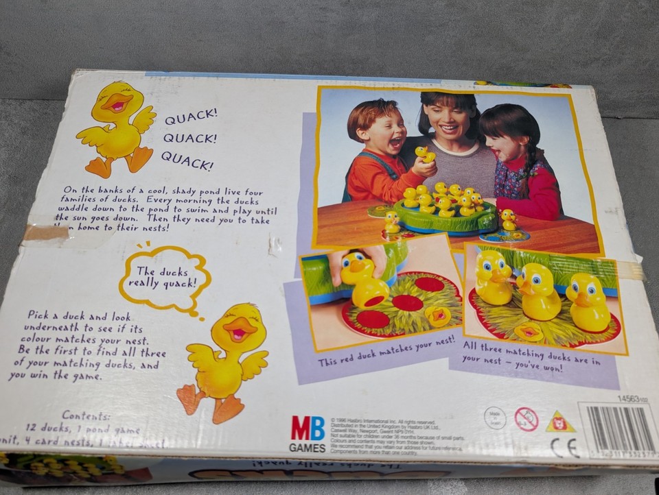 MB Games Lucky Ducks Motorized Color Match 1996 Game Complete | eBay