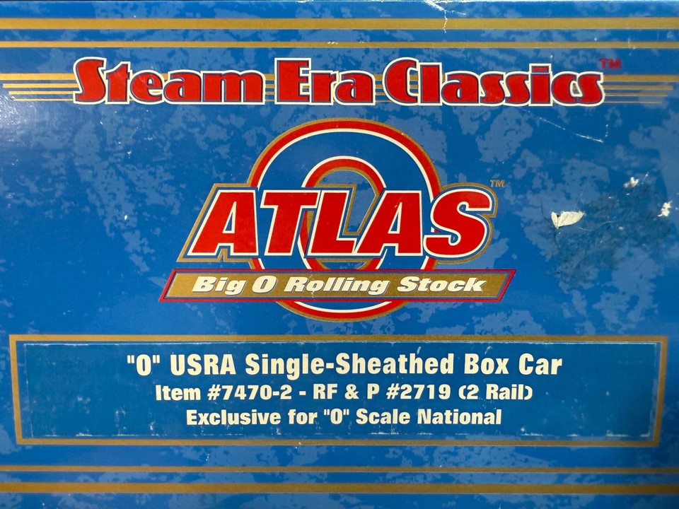 Atlas O 7470-2/ 6470-2 RF & P Single Sheathed Box Car #2719 3 Rail Mint ...
