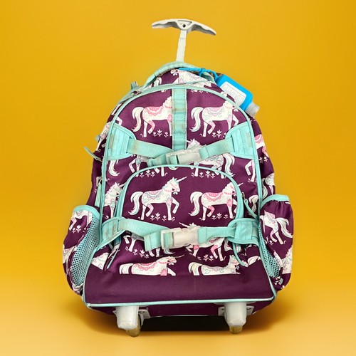Pottery Barn Kids Mackenzie unicorn purple Rolling Backpack with Wheels ...