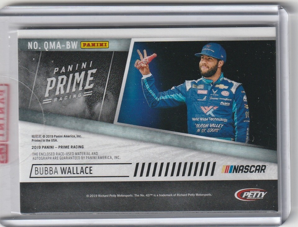 2019 Prime Racing Quad Materials Autographs BUBBA WALLACE 14/43 | eBay