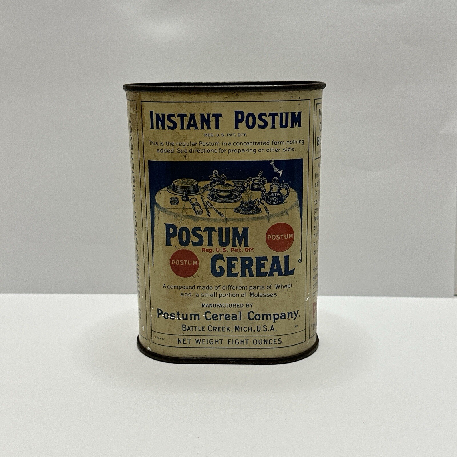 Vintage Instant Postum Cereal 8 oz Tin Can | eBay