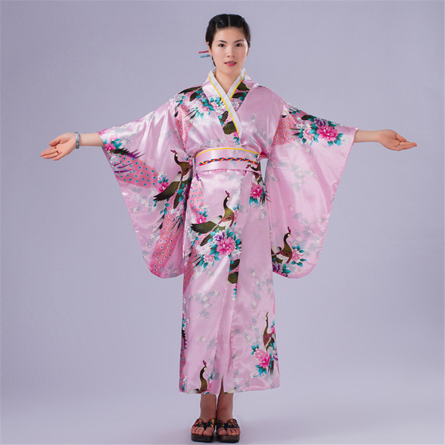 Japanese Traditional Kimono Uniform Dress Cosplay Costume Yukata For ...