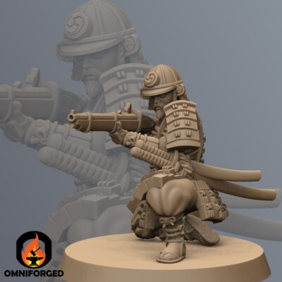 Samurai Miniature Musketman Ranged Mini Dungeons and Dragons Mini DnD ...