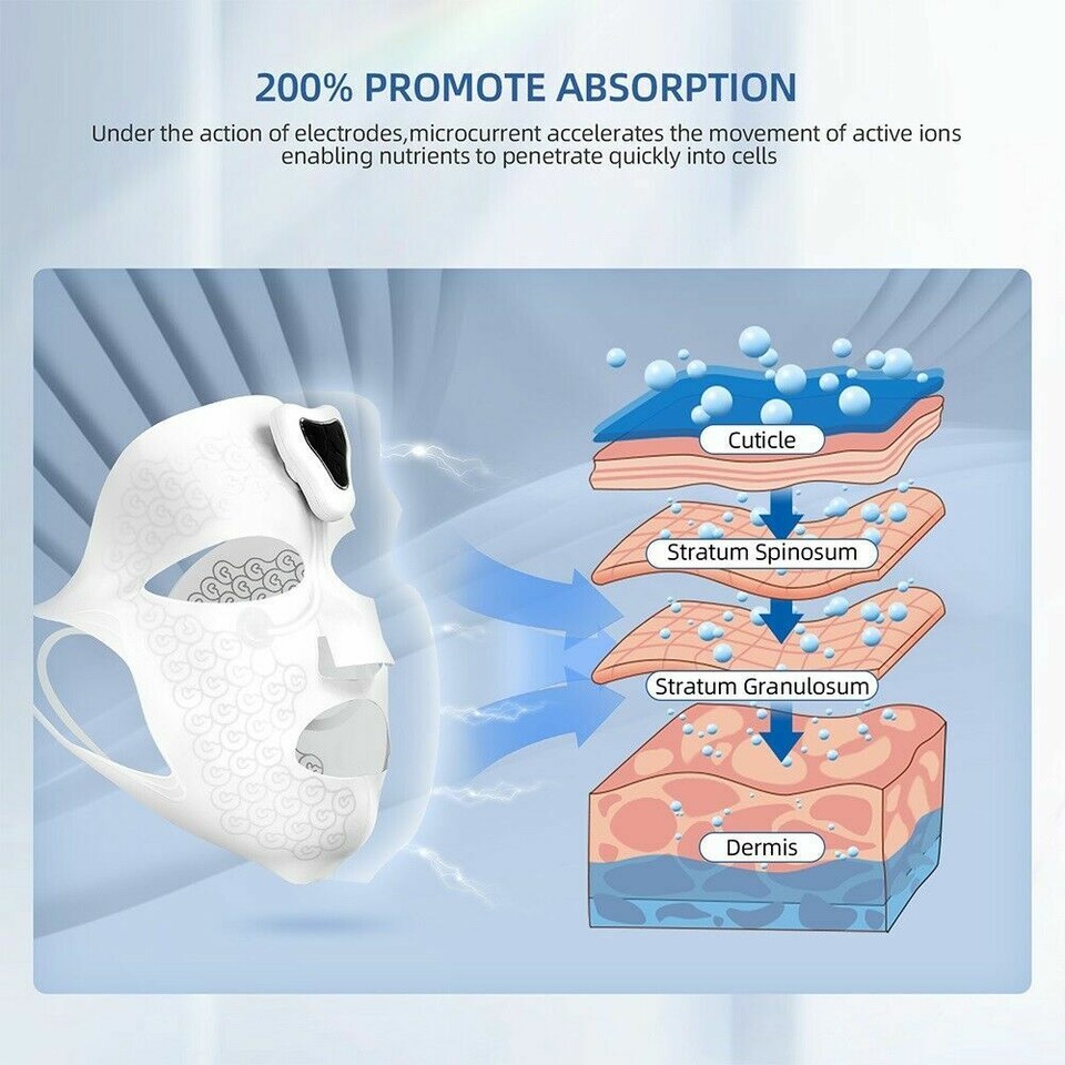 EMS Microcurrent Mask Face Skin Tightening Lifting Device Facial Beauty ...