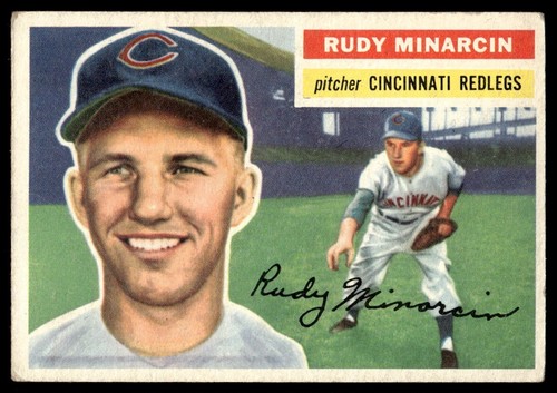 1956 Topps Gray Back Baseball Card Rudy Minarcin Cincinnati Redlegs #36 ...