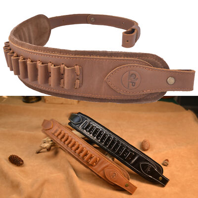 USA Cow Hide Leather Rifle Shell Holder Sling Strap For .30-30,.357 ...