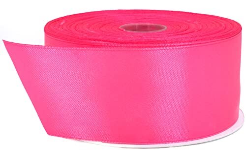 Satin Pink Ribbon - 2 inches x 50 Yards Double Face Solid Color Ribbon ...