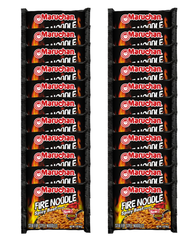 Maruchan Ramen Fire Spicy Beef, Instant Noodles - Stir Fry Style,3 Oz ...