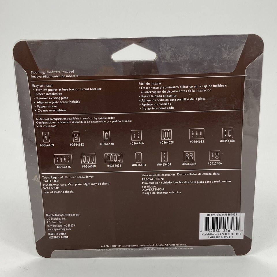 allen + roth Eastview 3-Gang Oil-Rubbed Bronze Triple Toggle Wall Plate ...