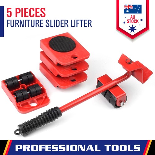 5-Piece Heavy Furniture Lifter Mover 360° Rotation Wheels Moving Kit ...