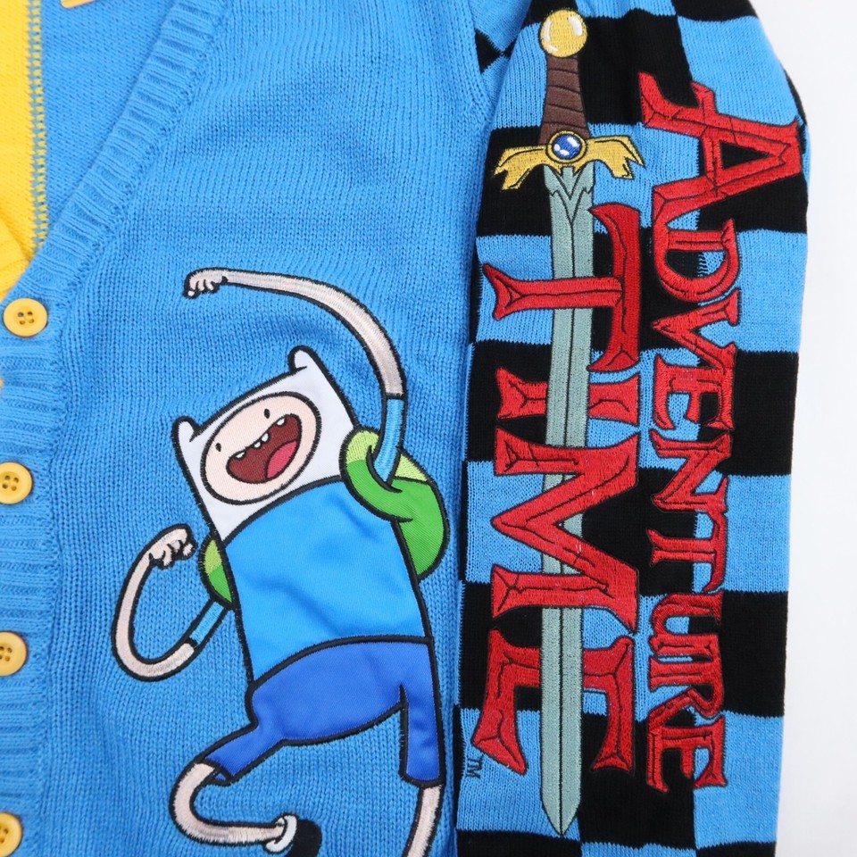 Adventure Time Cardigan Sweater Adult Small Finn Jake Embroidered ...