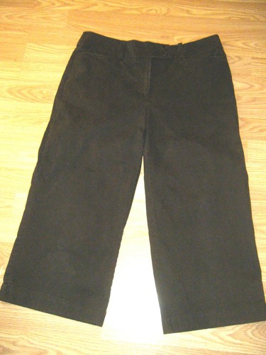 GEORGE STRETCH COTTON BROWN CUFFED CAPRIS SIZE 10 | eBay