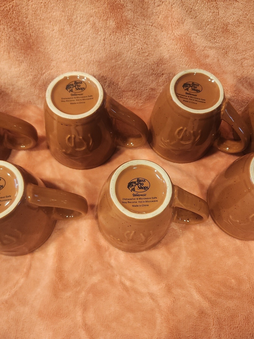 Bass Pro Shop Moose Mug Set Of 7 Brown With Black Coffee Tea Cups ...