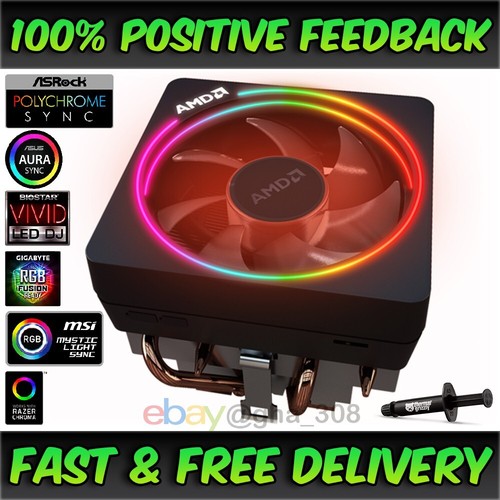 AMD Ryzen Wraith Prism Cooler CPU Heatsink Fan RGB LED For AM4 AM5 OEM ...