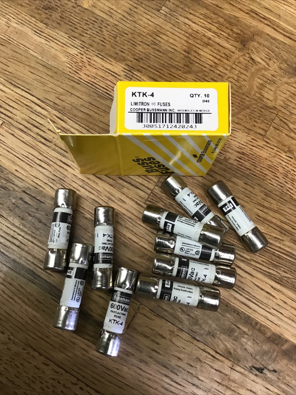 (BOX OF 10) BUSSMANN KTK-4 LIMITRON 4 AMP KTK 4 FUSES 600V NEW FUSES | eBay