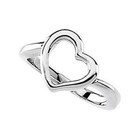 MRT .925 Sterling Silver Open Heart Ring Ladies Womens Valentines Gift ...
