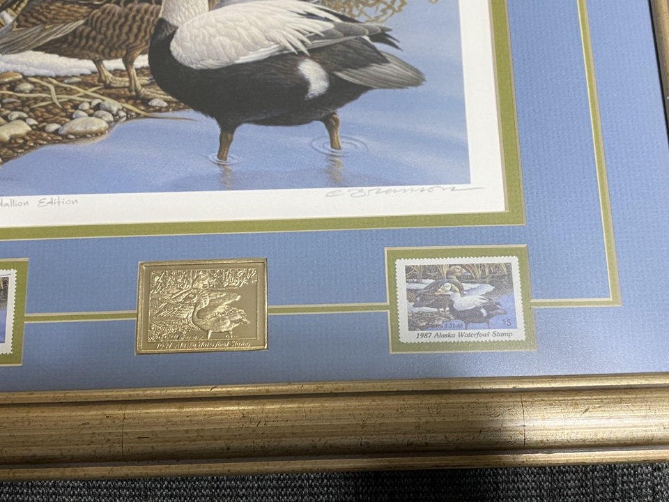 Spectacled Eiders, Duck Stamp, Carl W. Branson Medallion edition (1987 ...