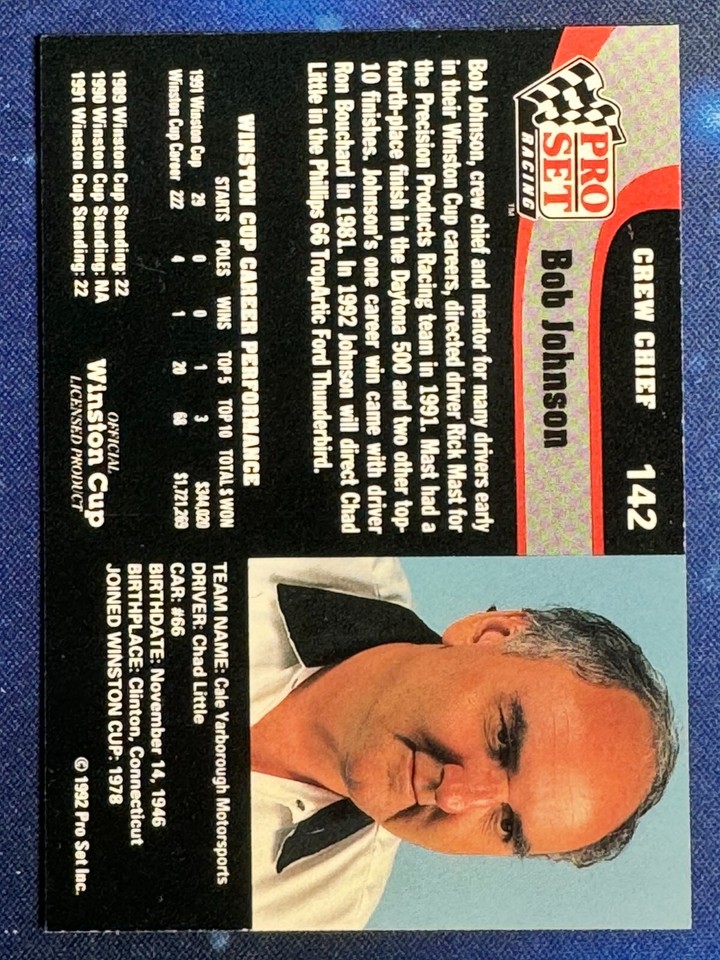 Bob Johnson 1992 Pro Set #142 | eBay