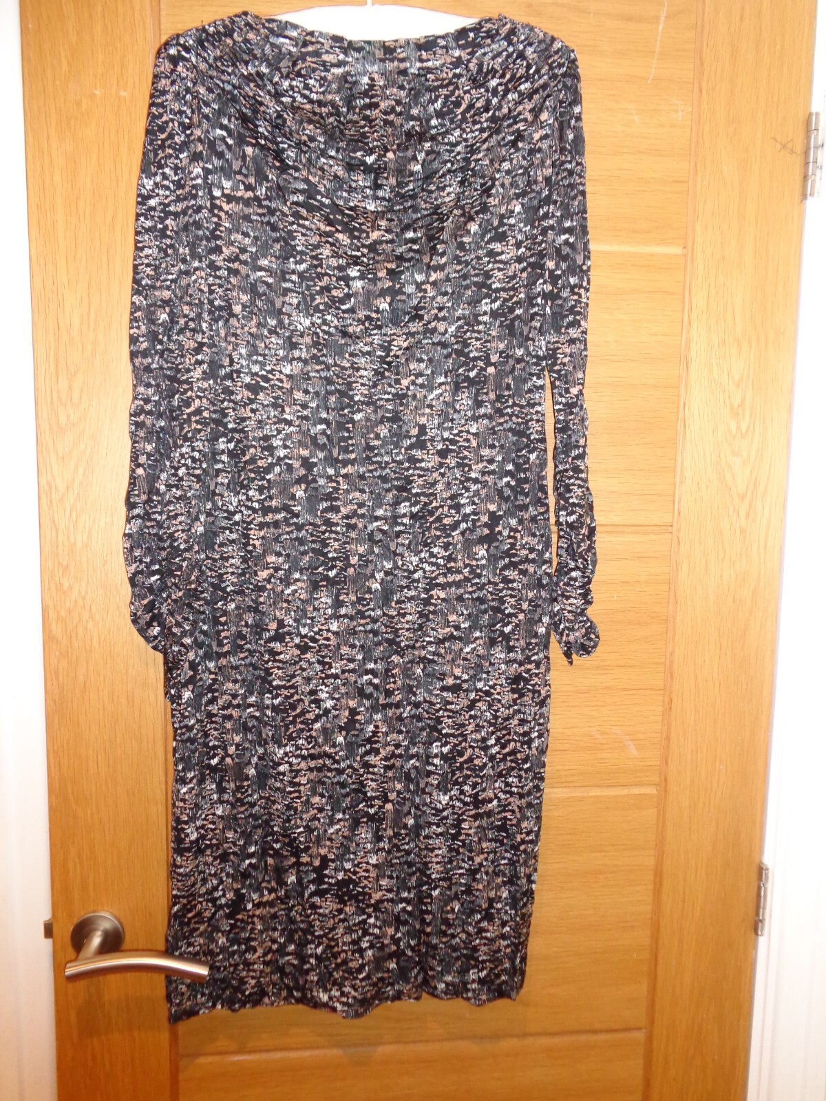Ghost London midi black multicoloured long sleeved dr… - Gem