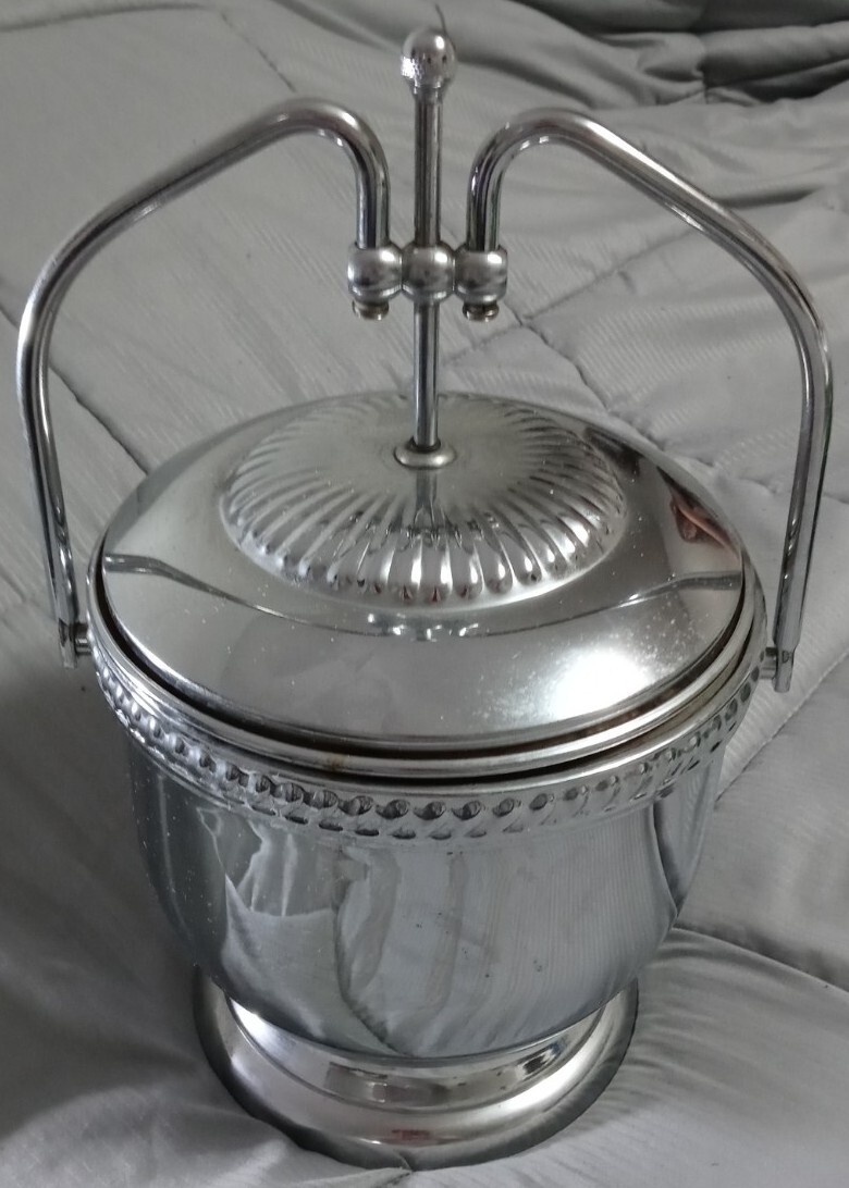 Vintage Ice Bucket w/ PYREX Glass Bowl Inside,2 QT Elegant Ice ...