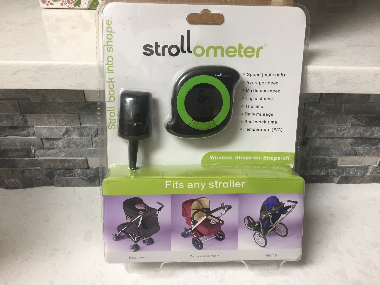 STROLLOMETER - COMPUTER/SPEEDOMETER FITS ANY STROLLER-JOGGING / WORKOUT ...