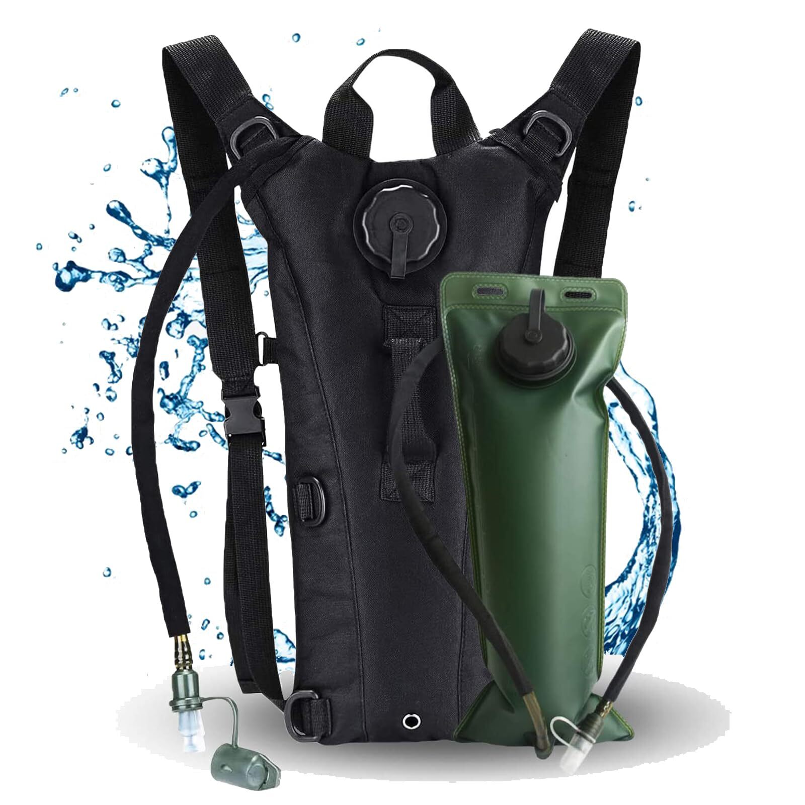 Water Backpack for Hiking Black Water Hydration Backpack with 3L Water ...